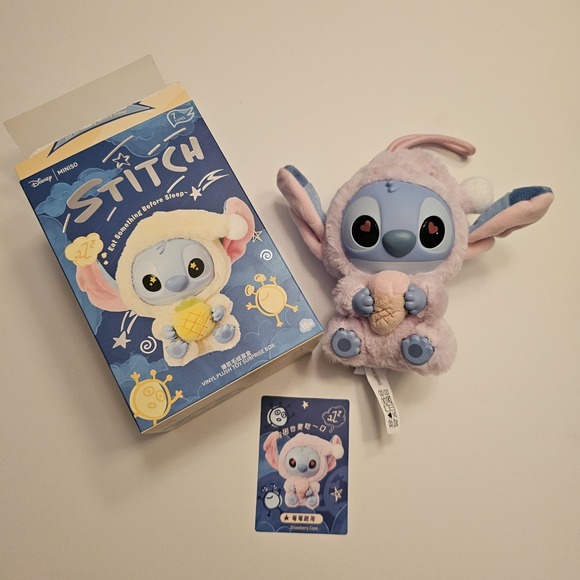 Miniso | Toys | Miniso Stitch Eat Something Before Sleep Vinyl Plush ...